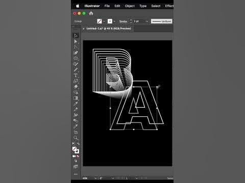 Easy 3d Blend Text Effect In Adobe Illustrator - YouTube