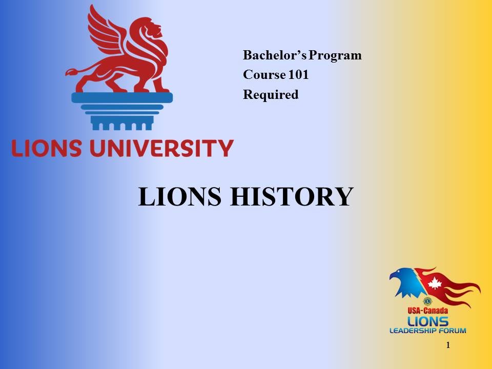 Lions University Course 101: Lions History - YouTube