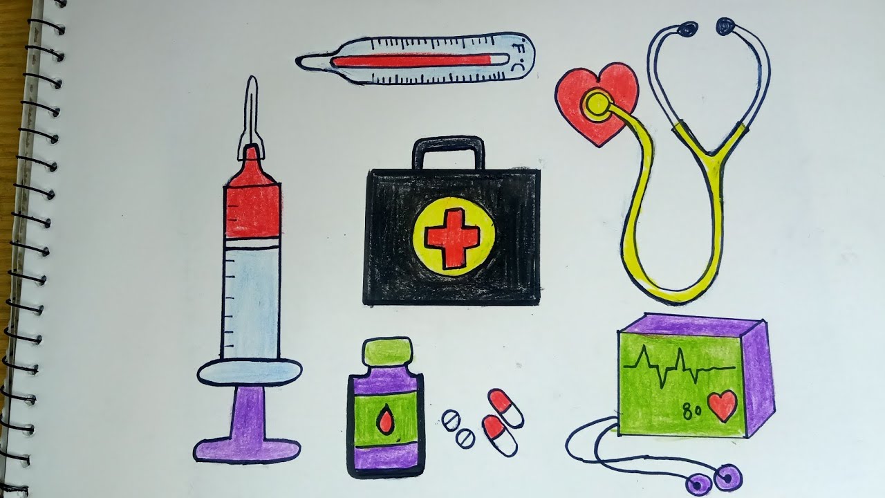 How to draw||medical instruments||easy drawing||for anyone - YouTube