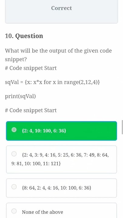 Dataflair python dictionary quiz answers - YouTube