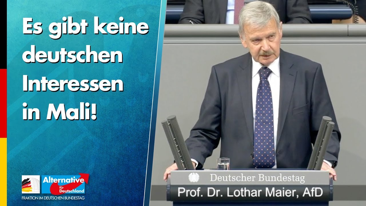 Es gibt keine deutschen Interessen in Mali! - Lothar Maier - AfD ...