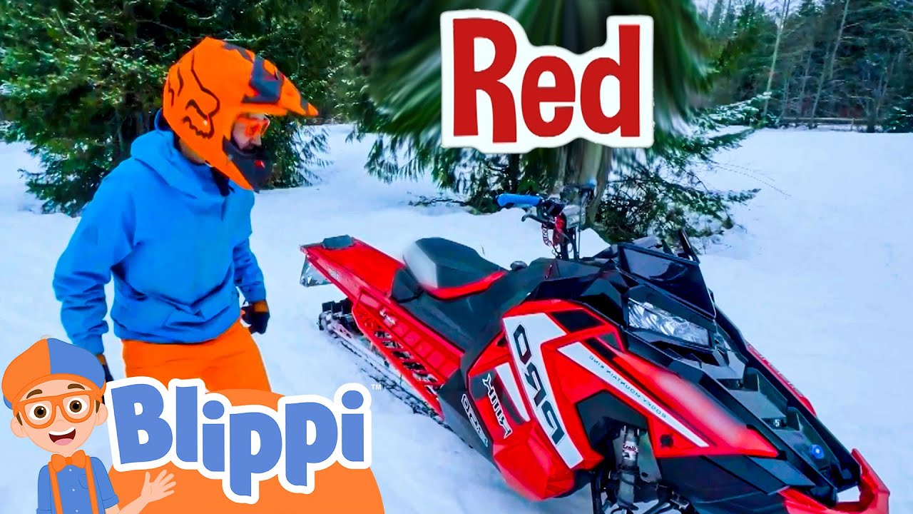 Blippi's Red Snowmobile - Super Fast Vehicle | Vehicles For Children ...
