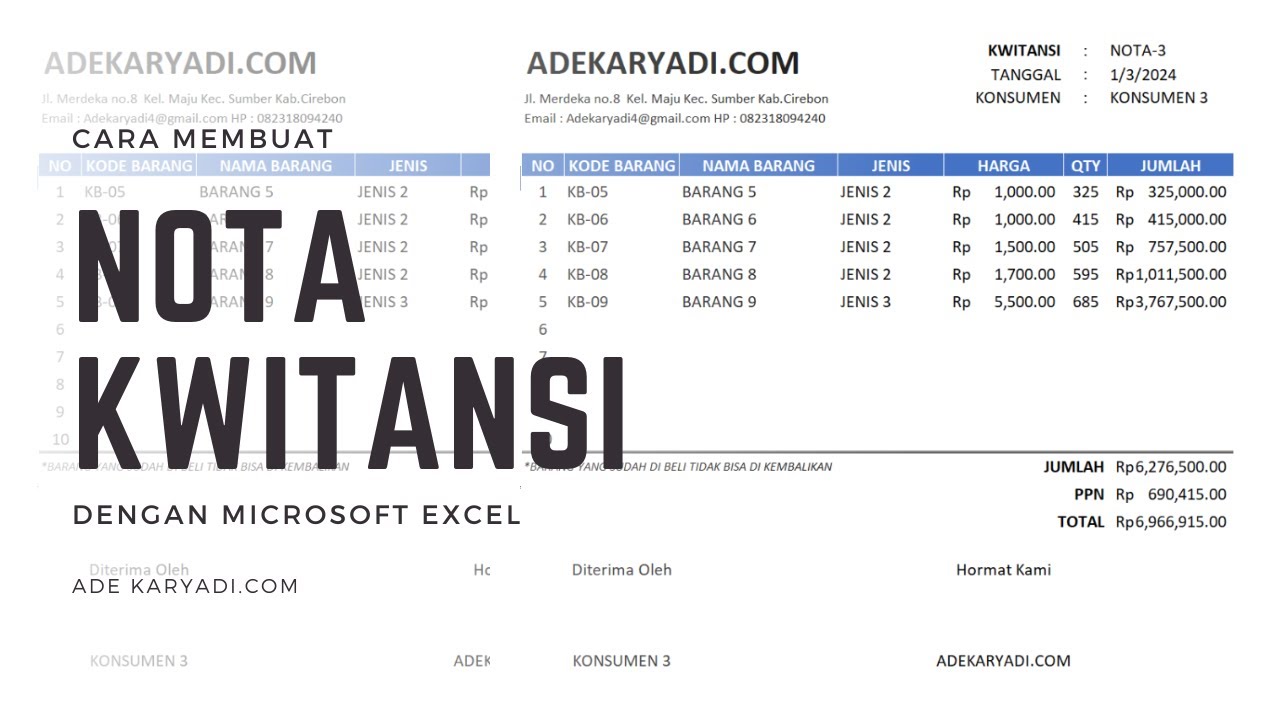 Cara Membuat Kwitansi Excel - YouTube