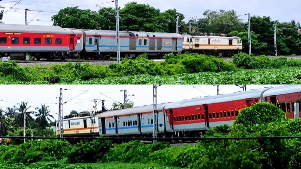 🔥High Speed Indian Locomotive WAP 7 Down Amritsar & Up Coalfield ...