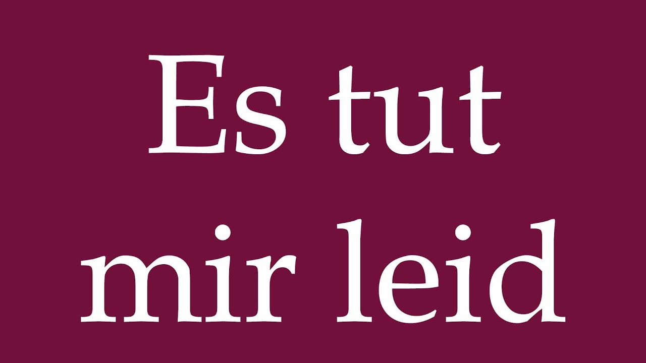 How to Pronounce ''Es tut mir leid'' (I am sorry) Correctly in German ...