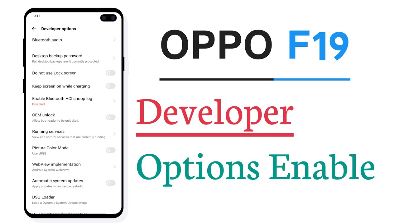 OPPO F19 How To Enable Developer Options - YouTube