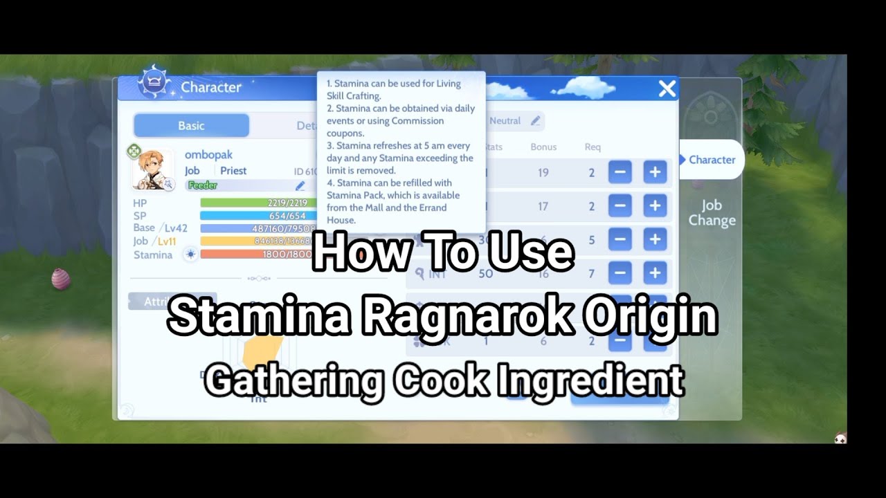 What Is Stamina Ragnarok Origin SEA? - Gathering Cook ingredients ...