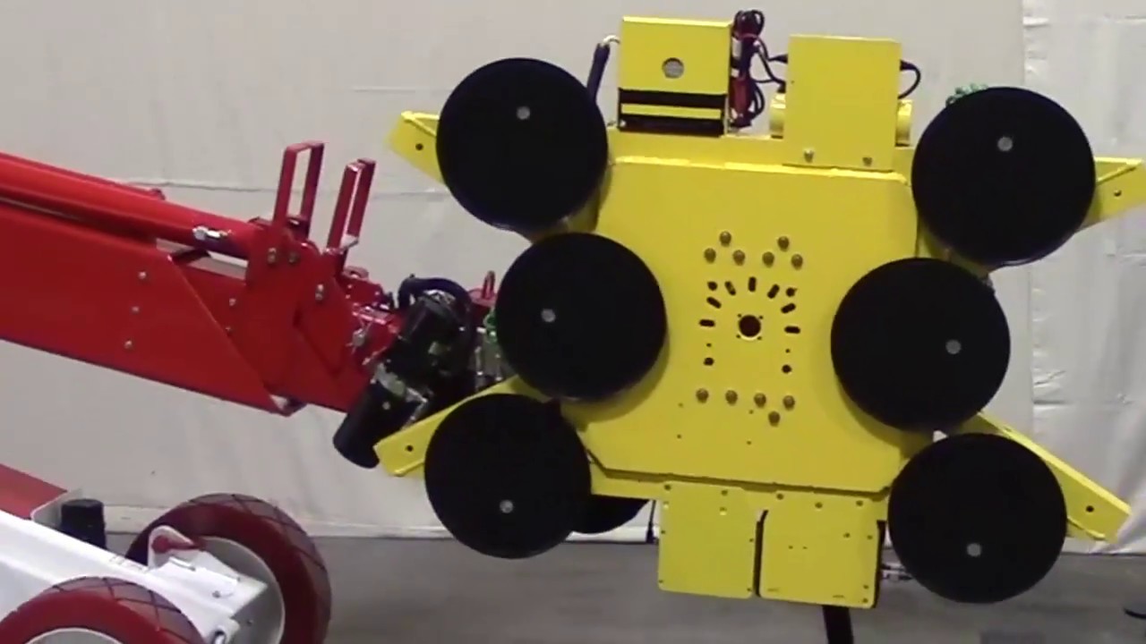 Installing the Glass Lifter to the Brandon Telehandler - YouTube