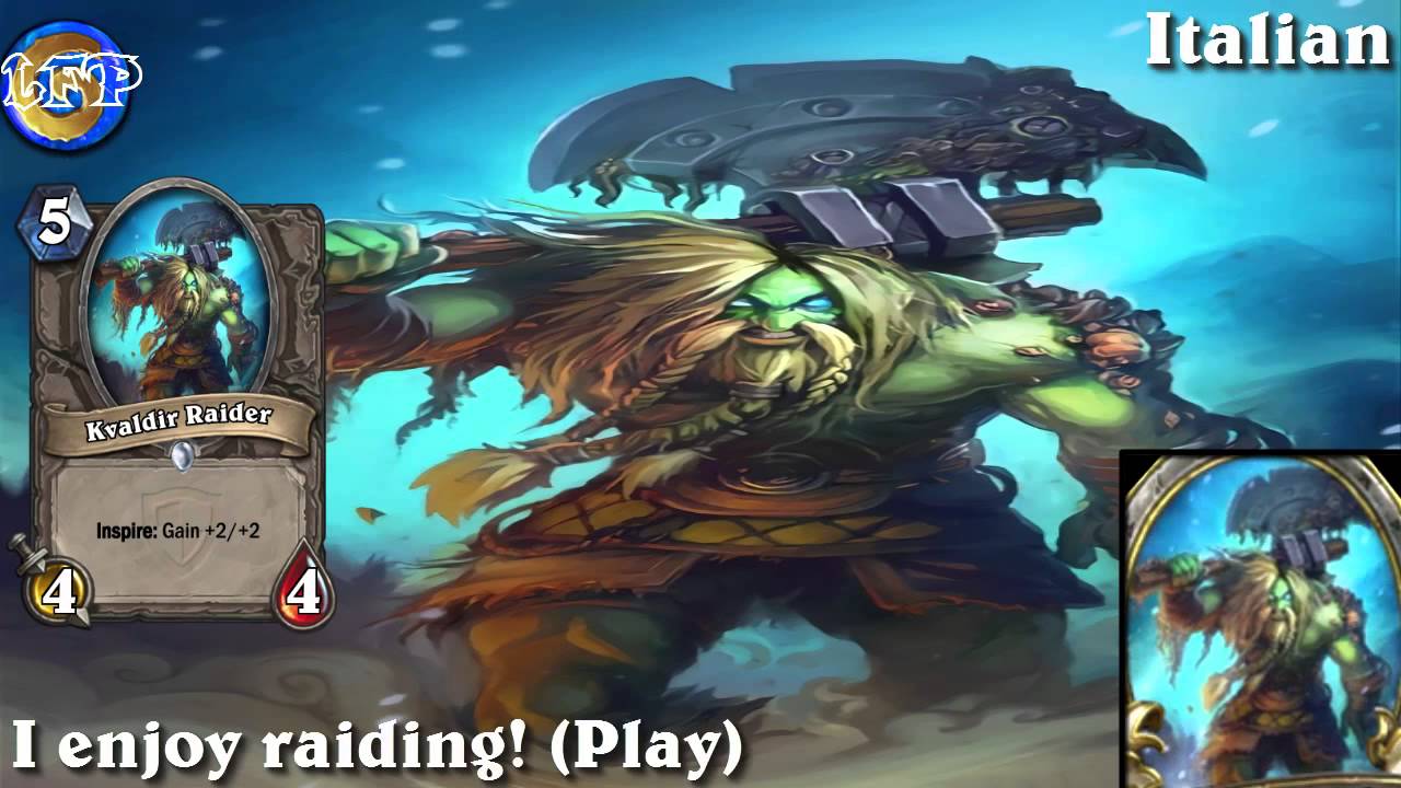 Kvaldir Raider card sounds in 12 languages -Hearthstone - YouTube
