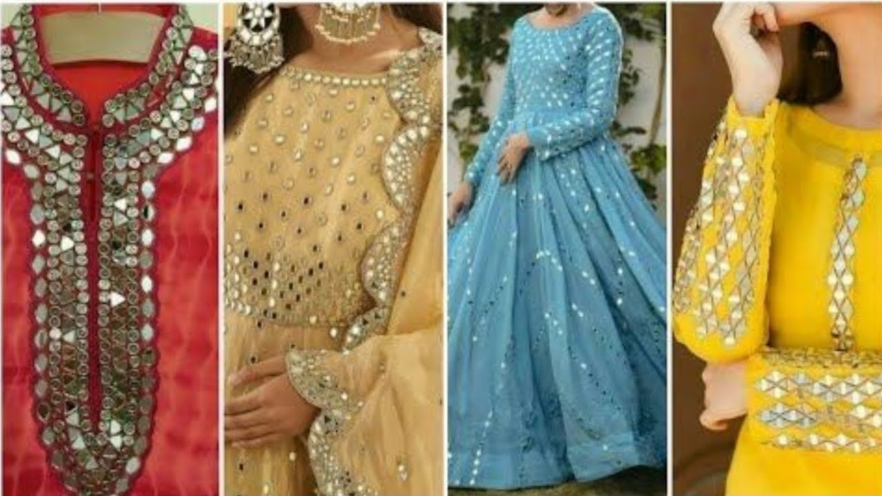 AB Clothes| mirror work suit design| mirror work embroidery designs ...