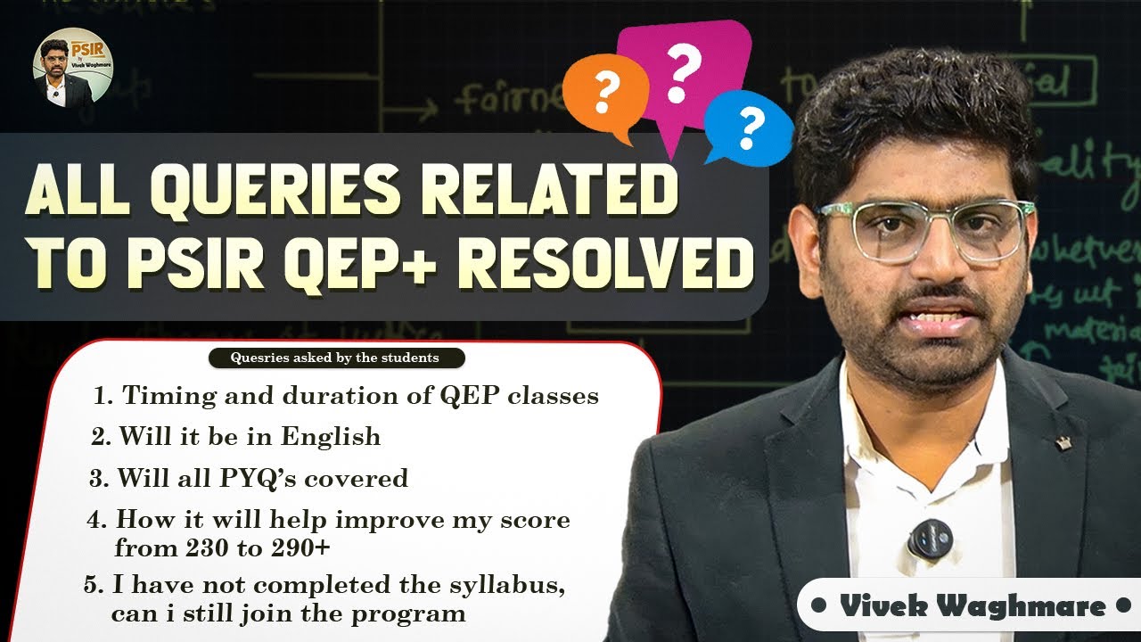 PSIR QEP+ Explained by Vivek Waghmare | Every Query Resolved! - YouTube
