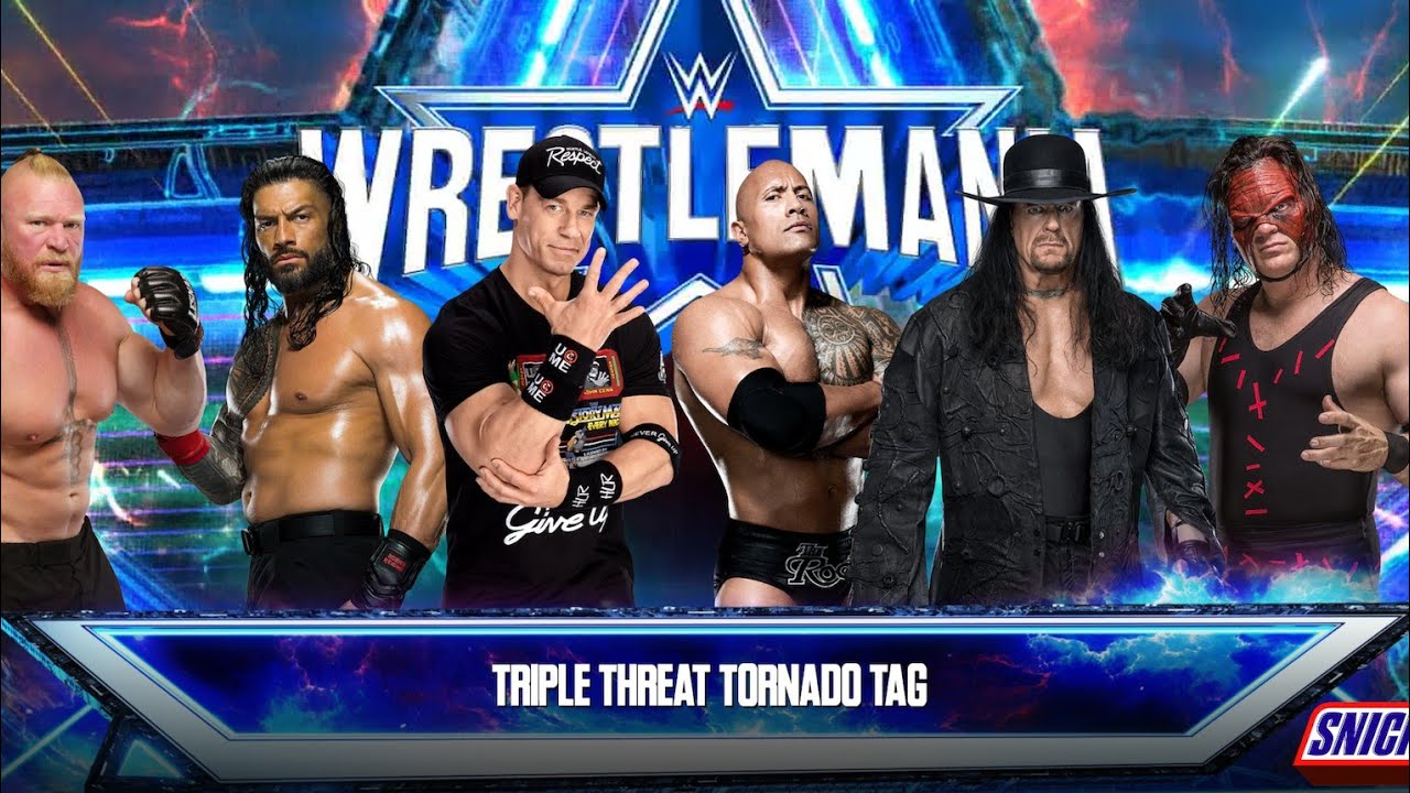 UNDERTAKER & KANE VS JOHN CENA & THE ROCK VS BROCK LESNAR & ROMAN ...