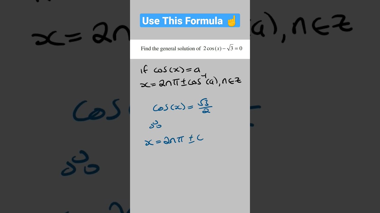 How To Find The General Solution Of Cos x VCE Maths Methods YouTube How To Find The General Solution Of Cos x VCE Maths Methods YouTube