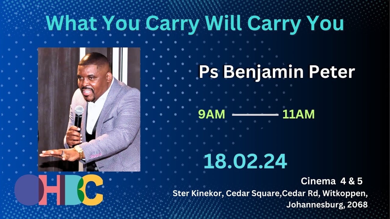 Join us for our 9am Service ~ With Ps Benjamin Peter - What You Carry Will Carry You - YouTube