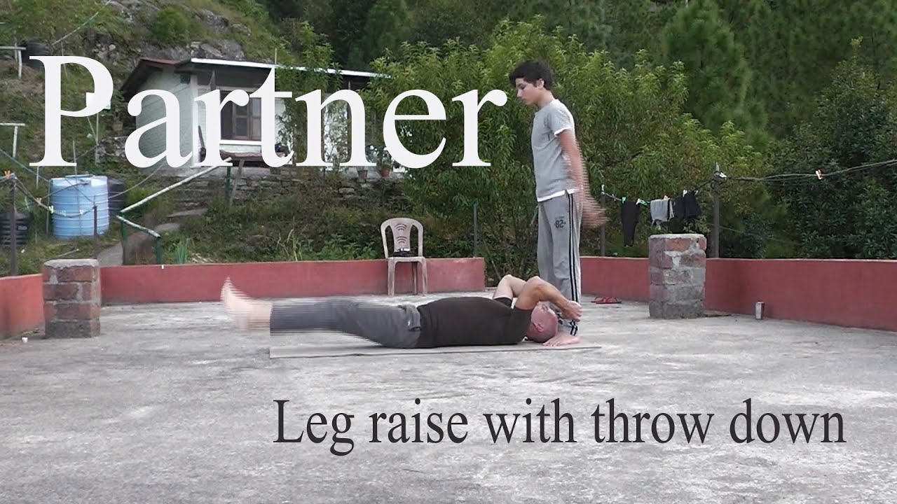 Partner leg raise with throw down - YouTube