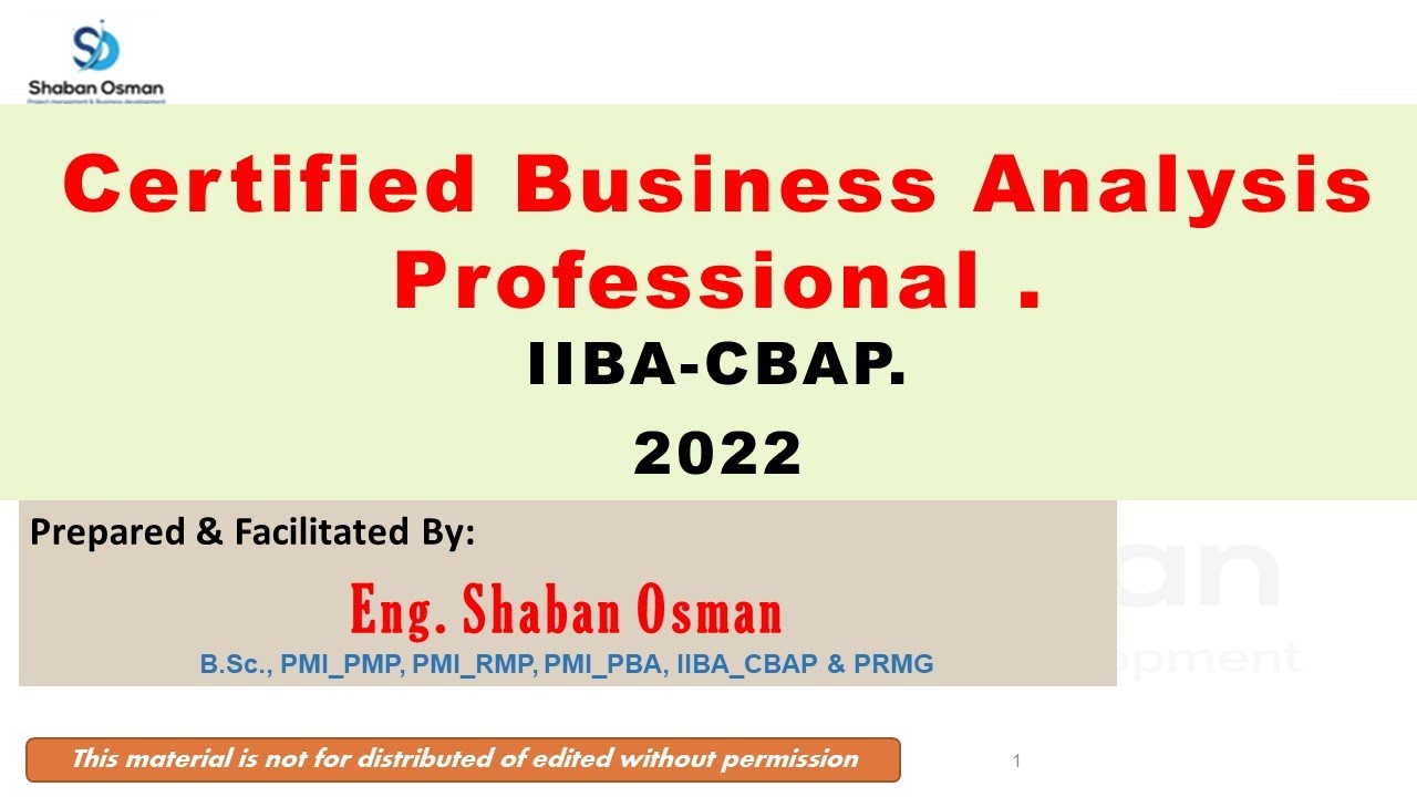 |IIBA-CBAP|Introduction| - YouTube