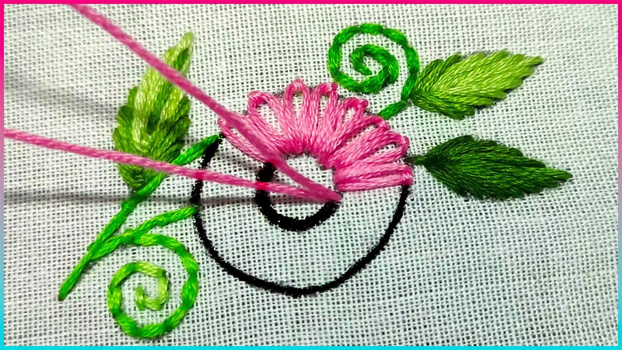 Unique Hand Embroidery Flower Design।। Hand Embroidery।। Ah Embroidery ...