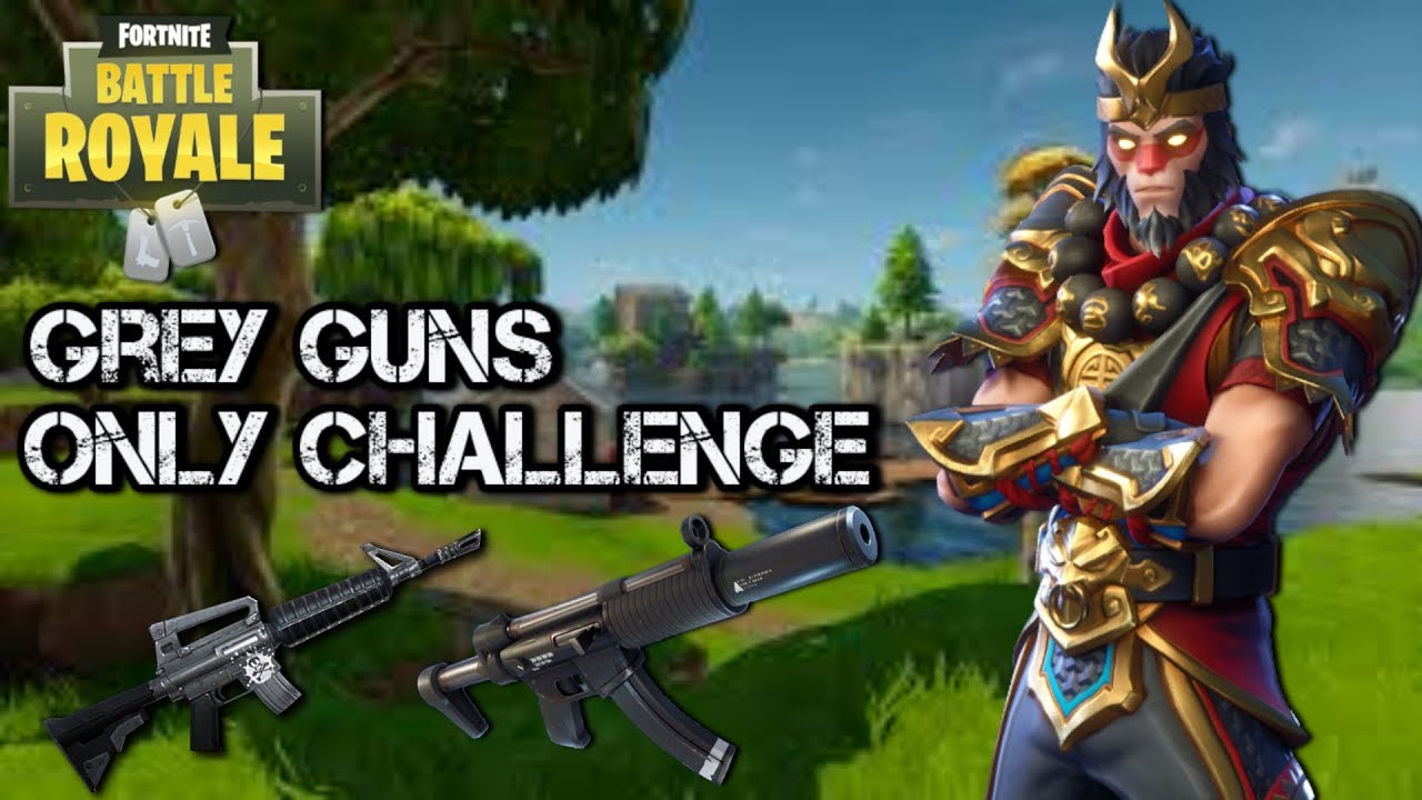GREY GUNS ONLY CHALLENGE! Fortnite Solos - YouTube