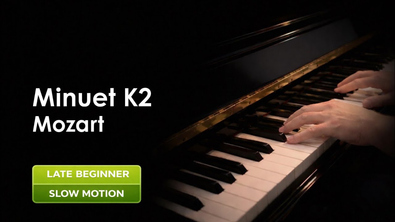 W. A. Mozart: Minuet F Major, KV 2, Slow Motion Piano Tutorial - YouTube