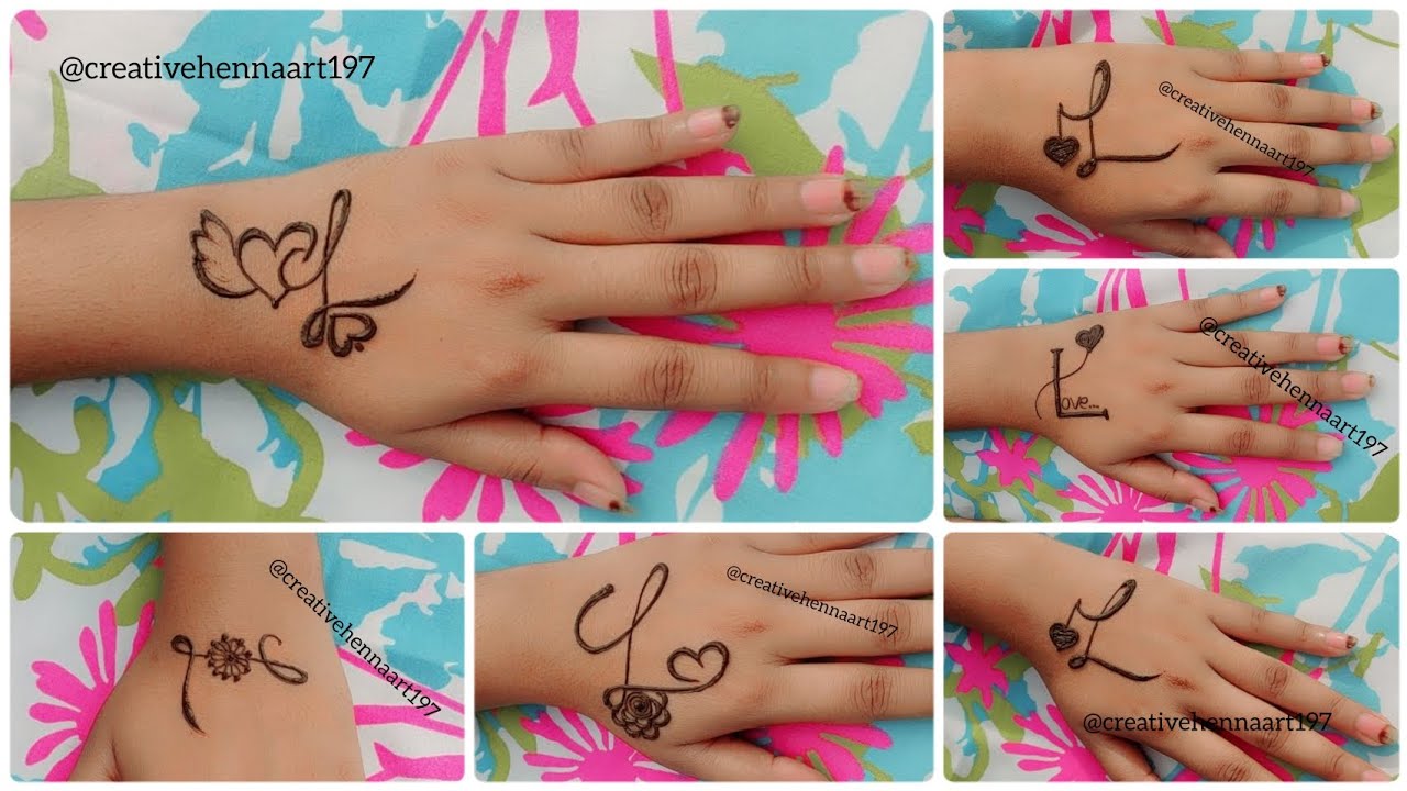 L letter Mehndi Tattoo design - YouTube
