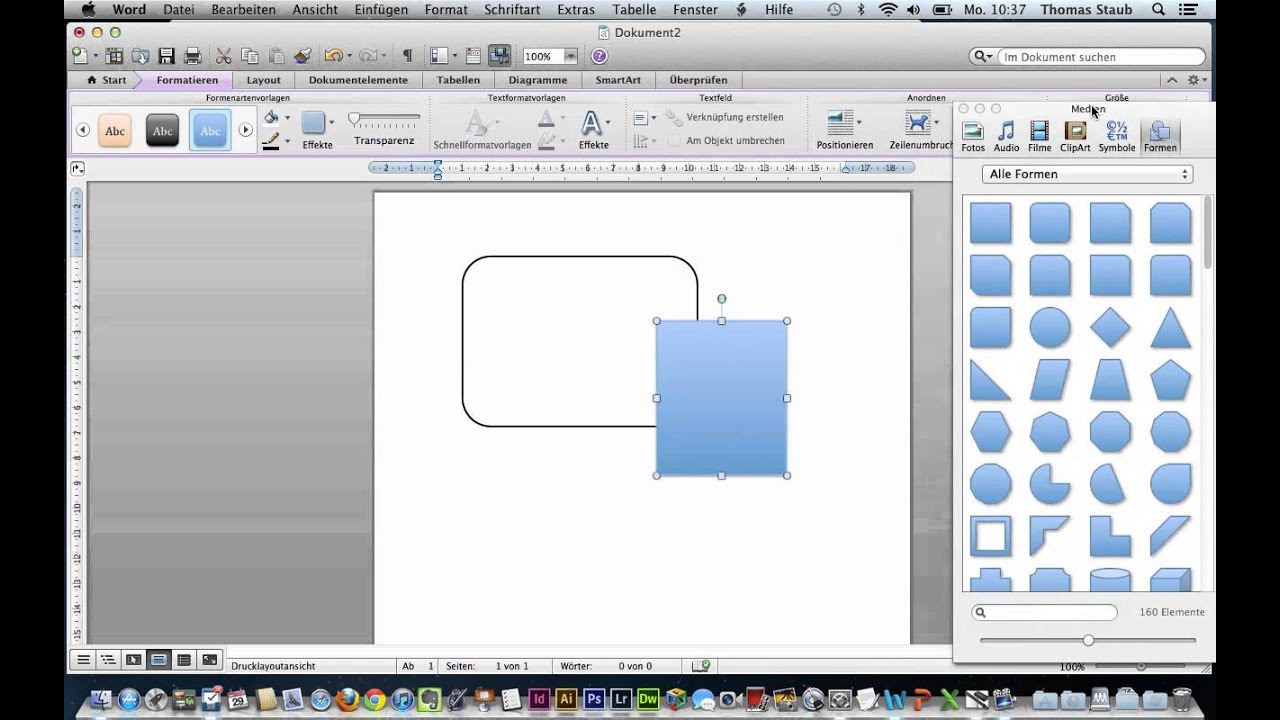 Arbeit mit Formen in Microsoft Word 2011 - YouTube