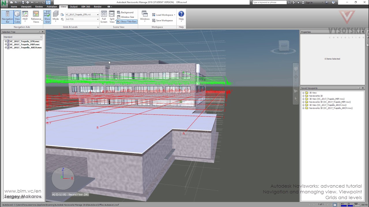 VC: Autodesk Navisworks: 5.04. Grids and levels - YouTube