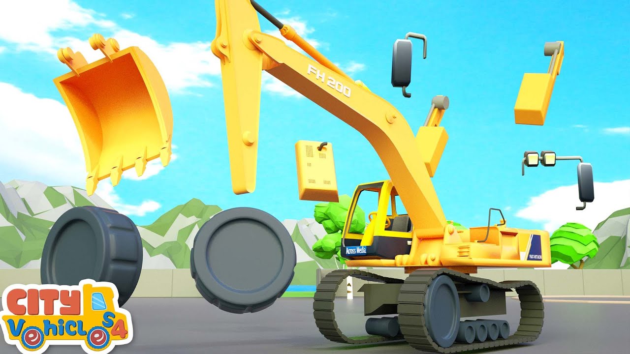 Learn Colors with the Construction vehicle. wheel loader, Dump Truck ...