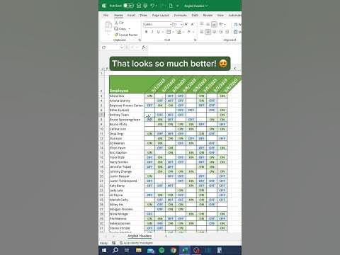How to angle headers in Excel! #excel #exceltips #exceltutorial - YouTube