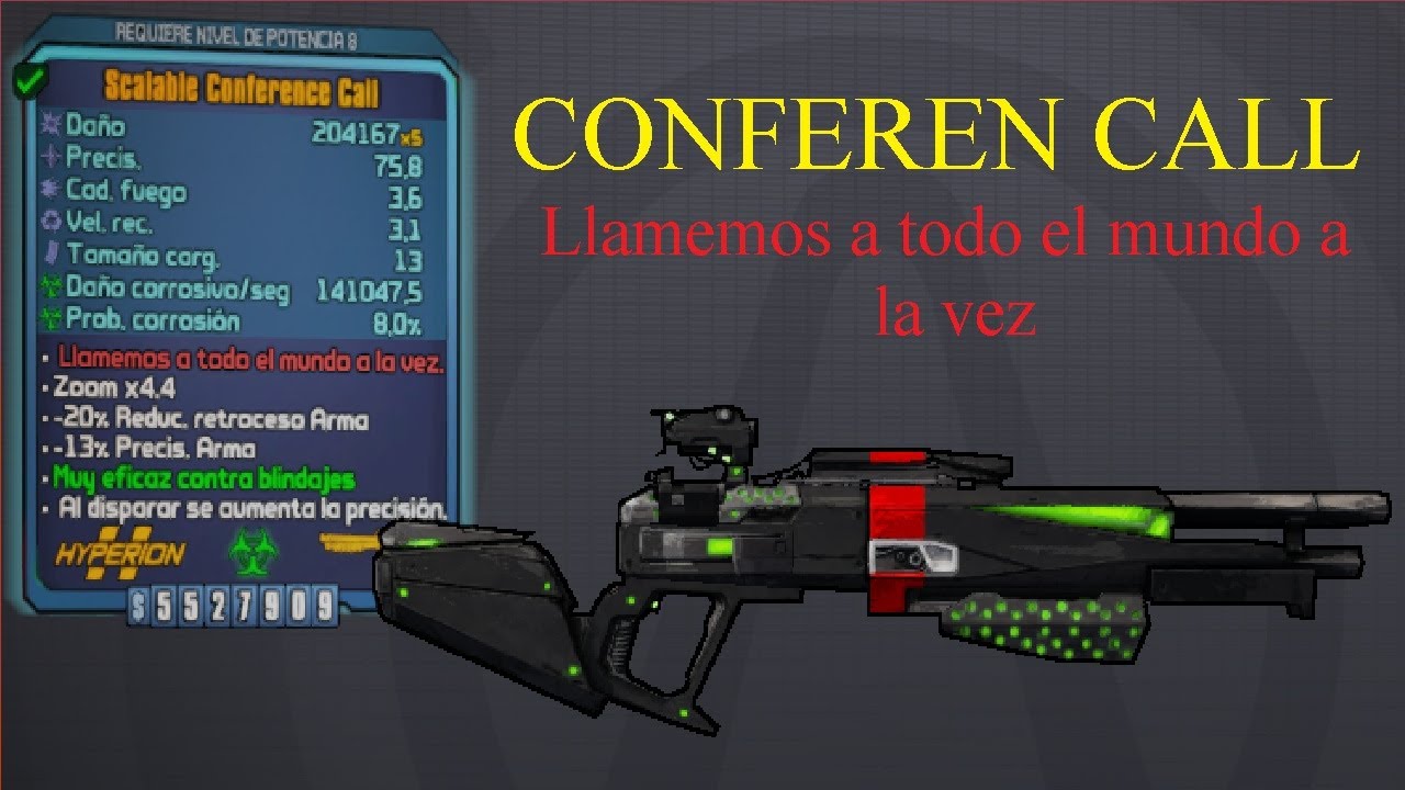 Borderlands 2 Guía de armas legendarias la conference call ``Llamemos a ...