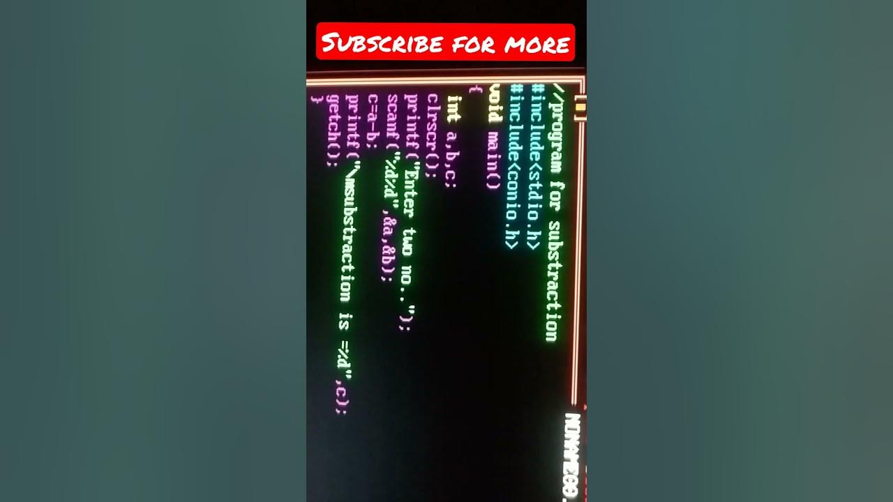 program-for-substraction-of-two-numbers-in-c-language-youtube