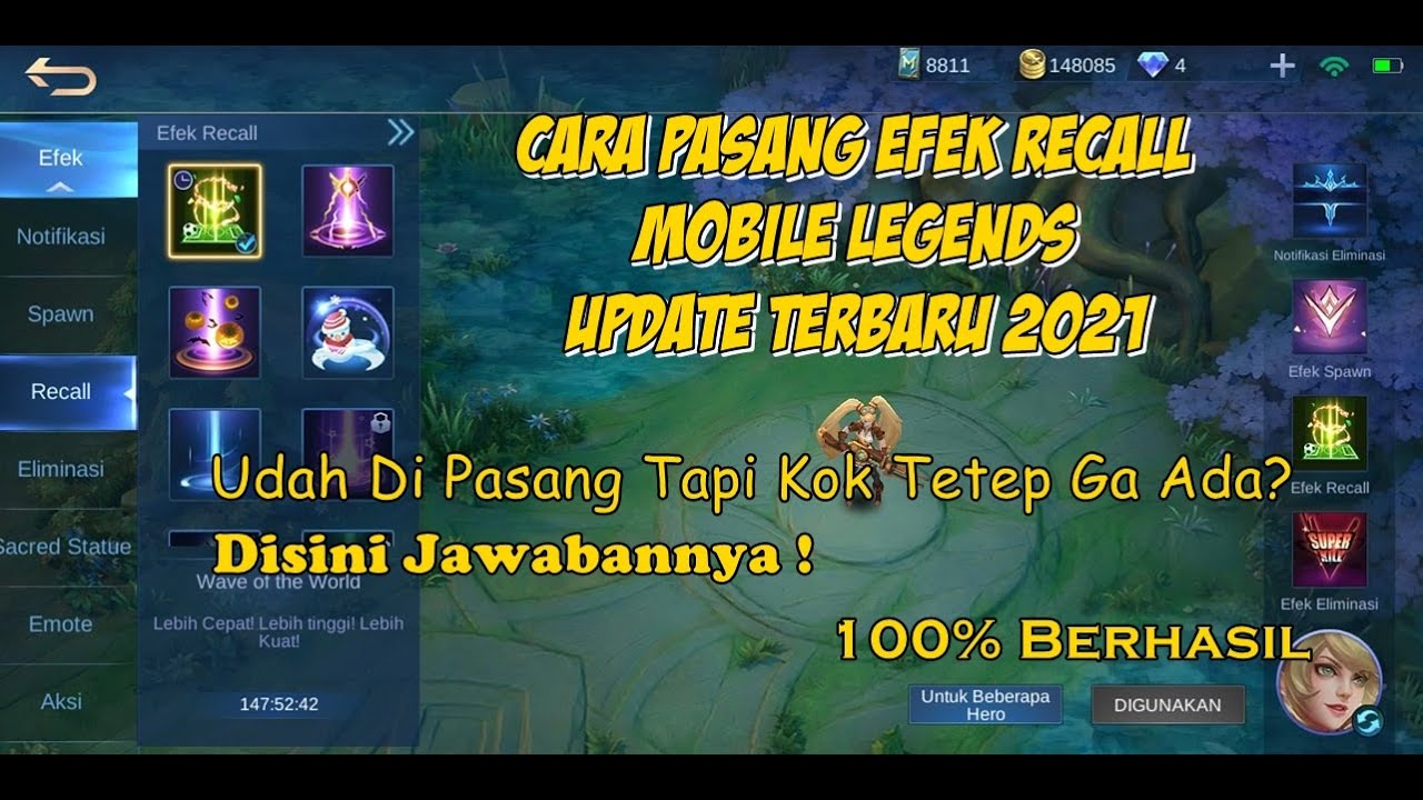 Cara Memasang Efek Recall Mobile Legends Terbaru 2021 - YouTube