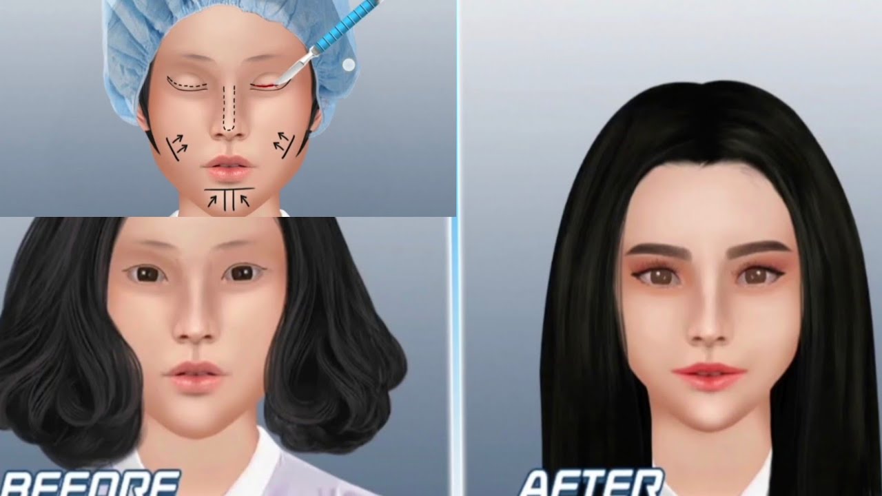 ASMR eye,nose, plastic surgery animation|makeup #animation#asmr - YouTube
