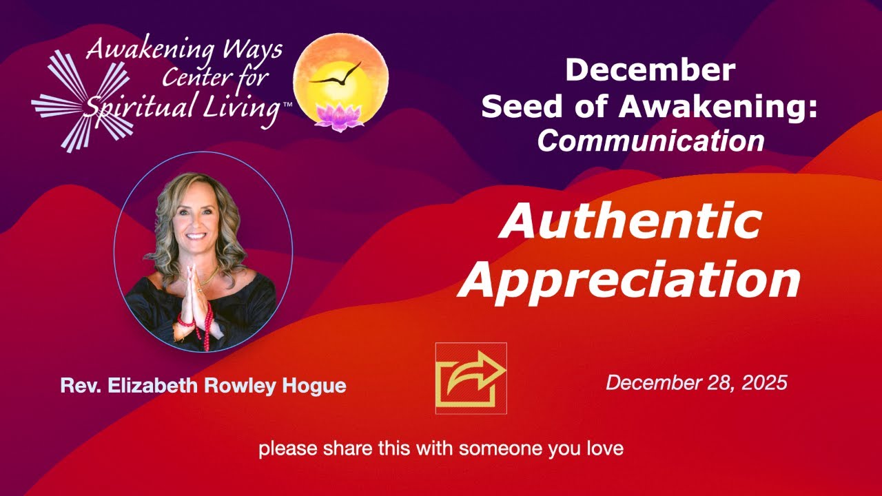 Dec. 28th: Authentic Appreciation - Rev. Elizabeth Rowley Hogue - YouTube