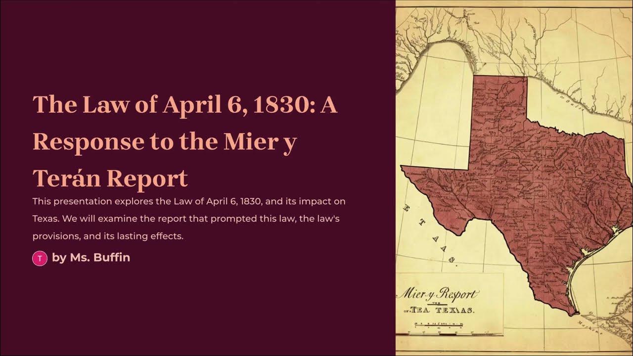 LAW OF APRIL 6, 1830 - YouTube