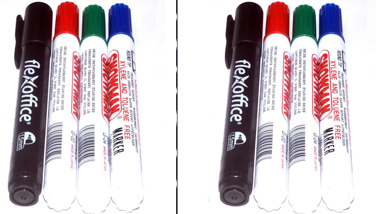Multi Color Permanent Marker Collection Black Flexoffice & Blue , Red ...