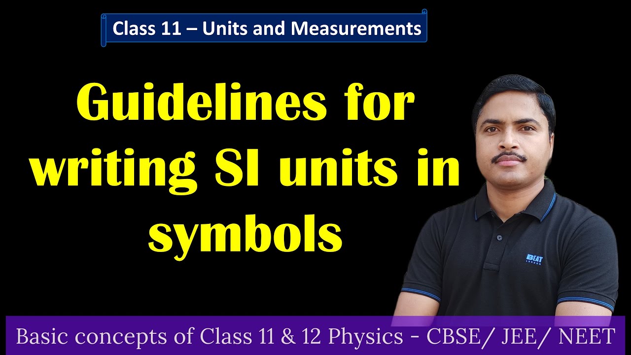 Guidelines for writing SI units in symbols / rules for writing symbols ...
