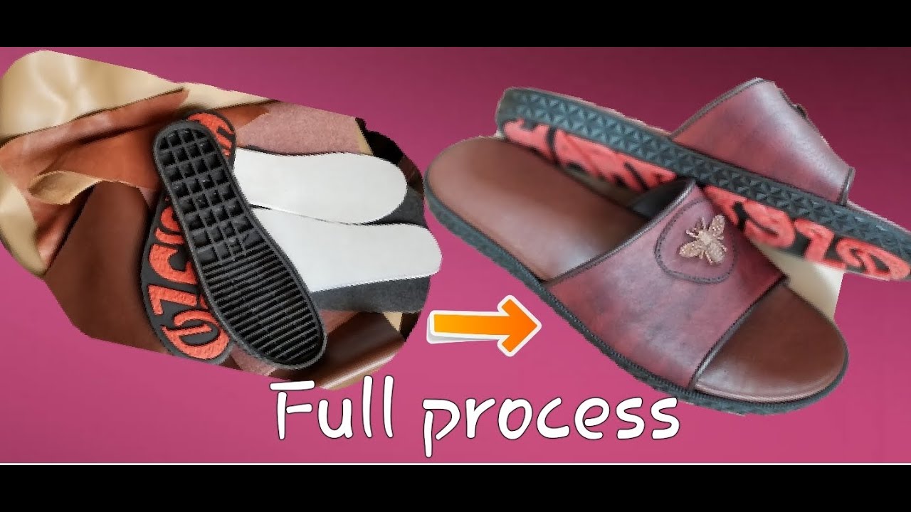 how to make slippers | diy, slide fashion slipper making tutorial - YouTube