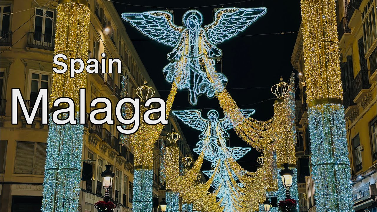 Malaga Christmas Lights Show In December 2024 |Spain Walking Tour 4K ...