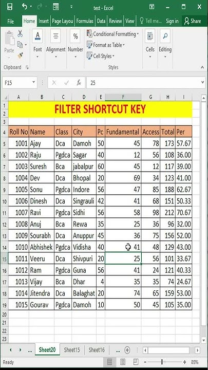 FILTER SHORTCUT | FILTER TRICK IN EXCEL | DIGITAL BHANDAR - YouTube