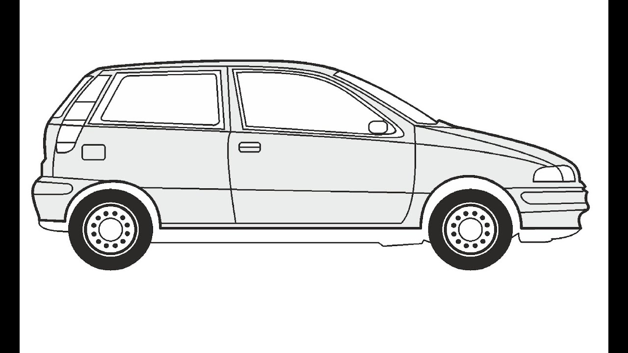 How to Draw a Fiat Punto / Как нарисовать Fiat Punto - YouTube