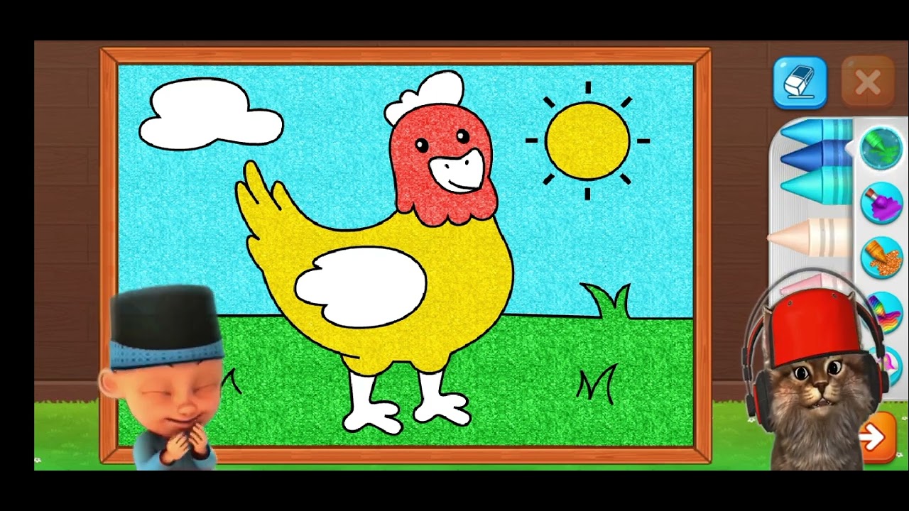 UPIN IPIN DAN KUCING OREN BERMAIN BERSAMA AYAM RAMBO TUK DALANG ...
