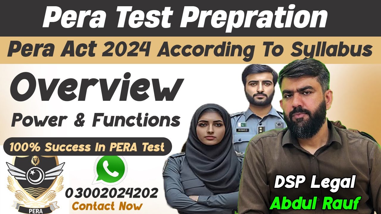 PERA ACT 2024 | Lecture-1 | Punjab Enforcement and Regulation Authority ...