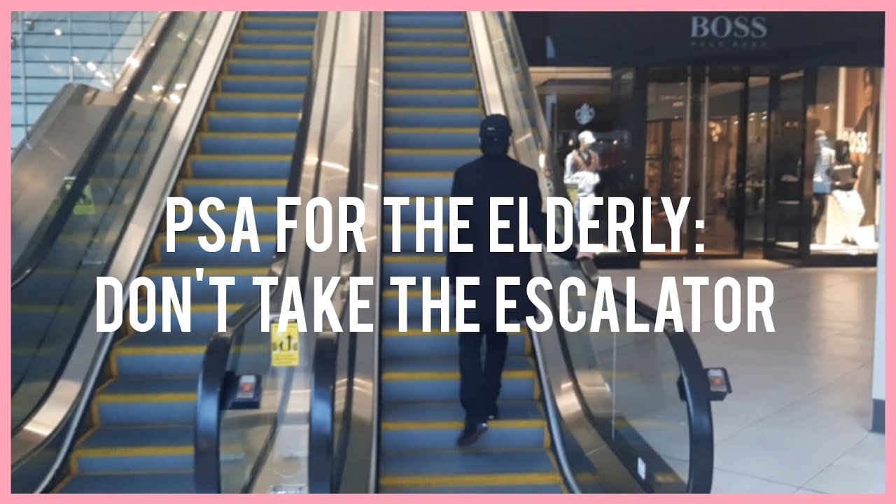 PSA for the Elderly: Don't Take the Escalator - YouTube