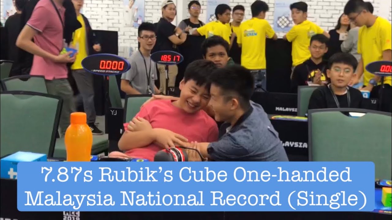 7.87s Rubik’s Cube One Handed Malaysia National Record (Single) + another Sub 8 single - YouTube