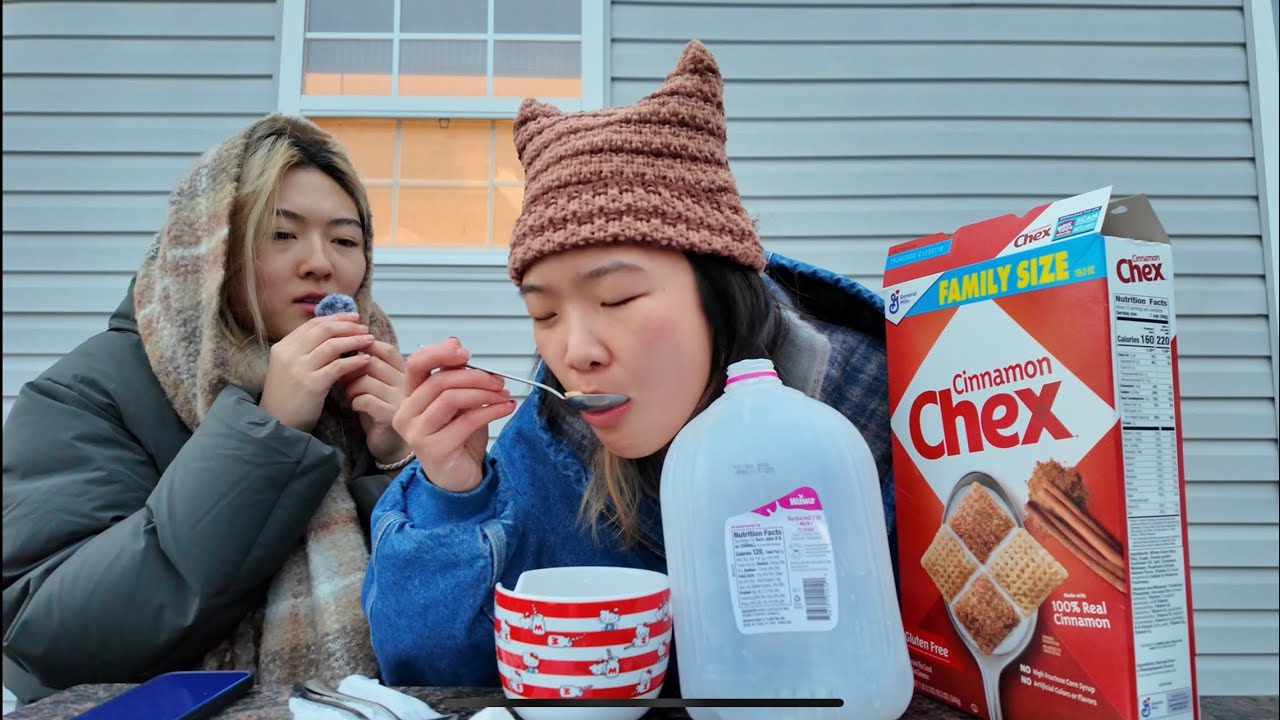 ASMR soft talking chewing eating sounds cereal octopus chili - YouTube