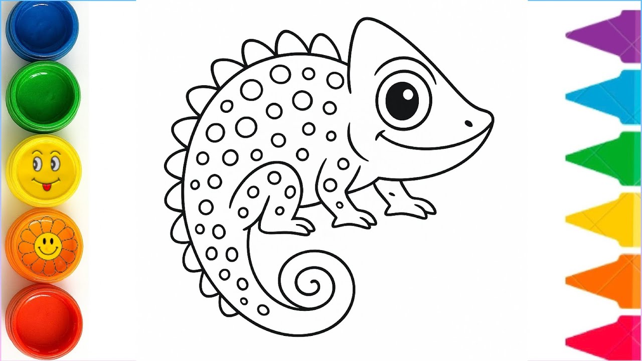 how to draw colorful gecko | step by step - YouTube