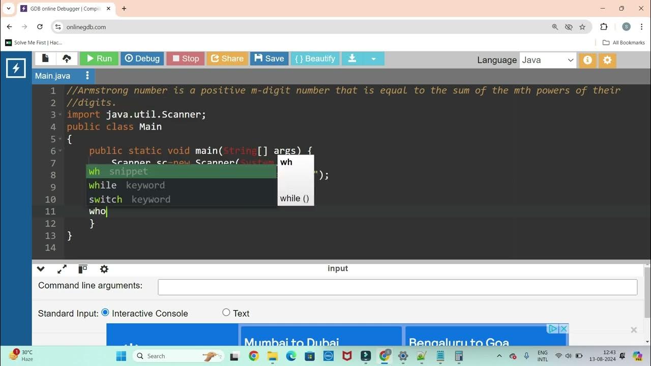 Java ArmStrong Number program - YouTube
