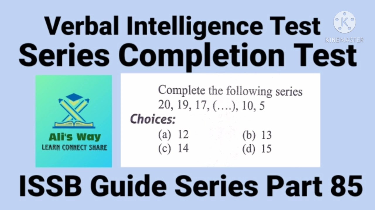 Series Completion Test|Verbal intelligence test|ISSB Guide Series Part ...