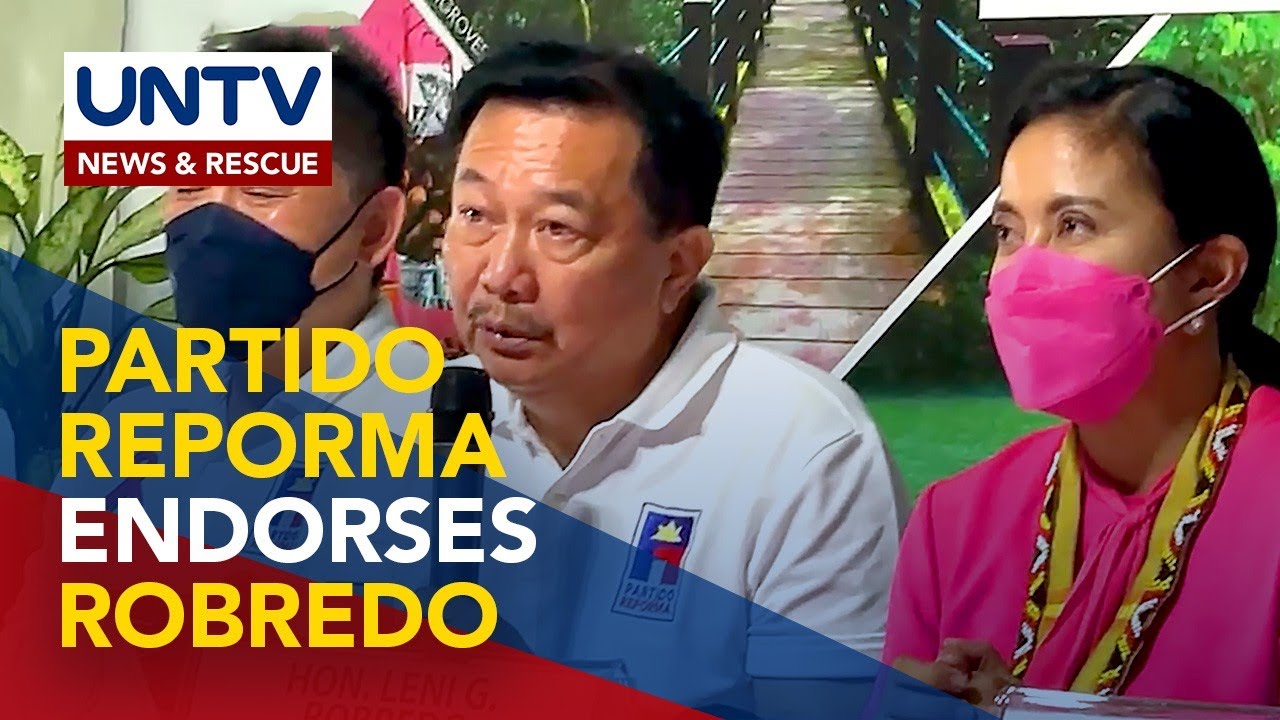 Partido Reporma endorses presidential bid of VP Leni Robredo - YouTube