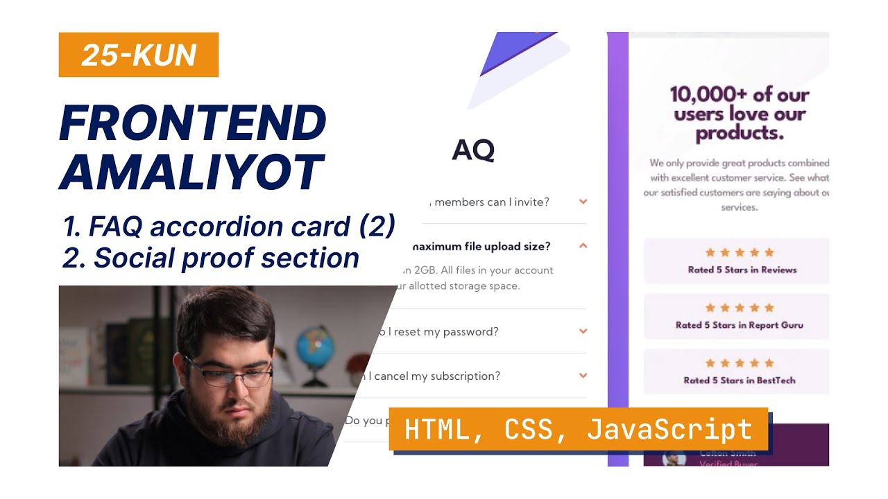 Frontend amaliyot 25-kun. FrontendMentor challenge #100daysofcode - YouTube